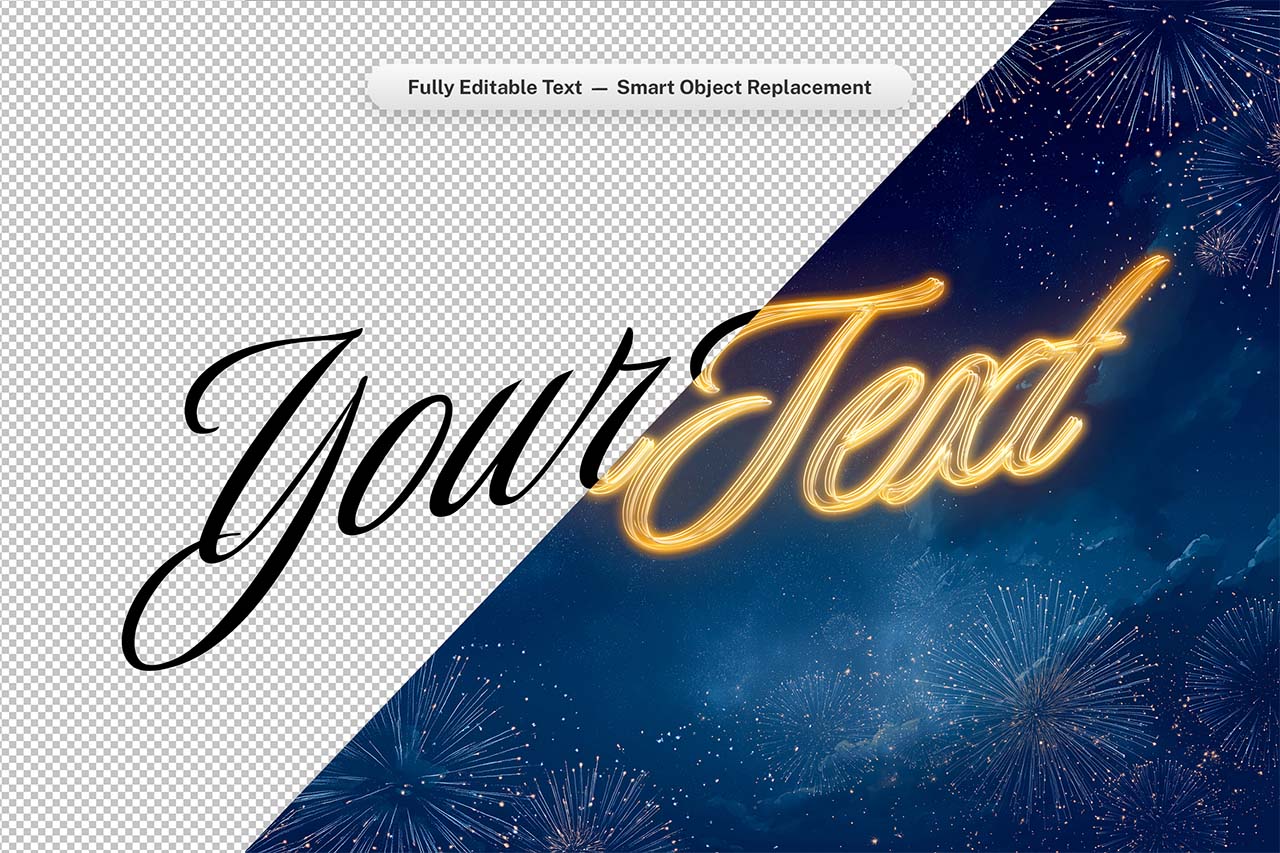 Light Trail Text Effect Template PSD – Bornx Design
